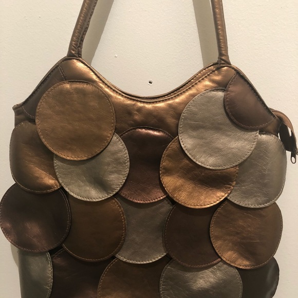 Bags | Faux Leather Purse Very Pretty With Copper Brown Pewter Appliqus ...